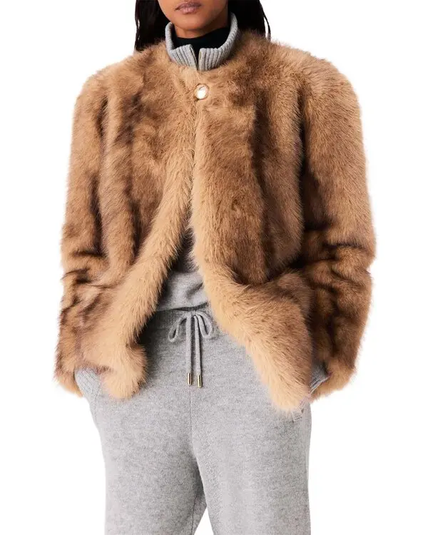 Maje Guston Oversized Faux Fur Coat