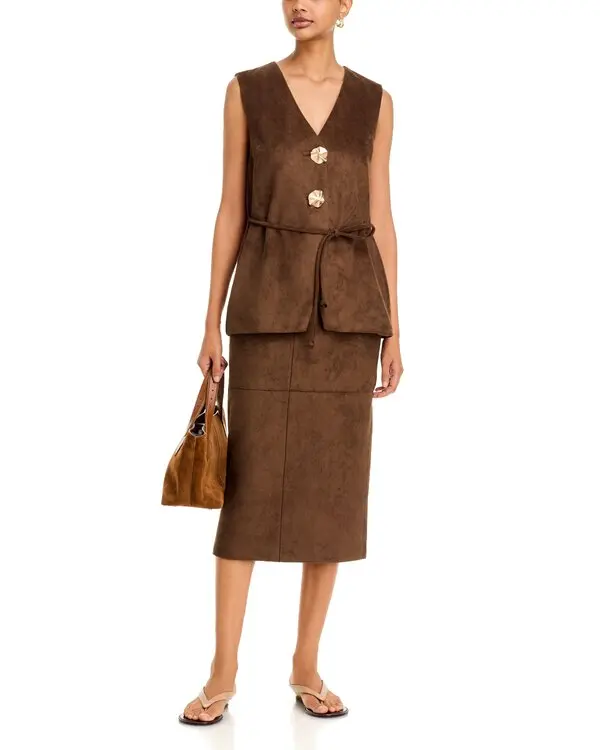 A.REN A. Ren Clove Seamed Midi Skirt