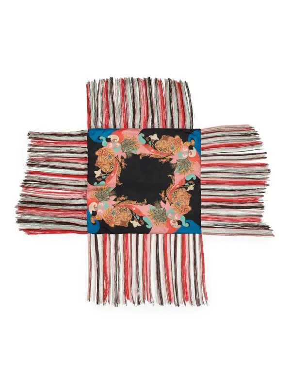 Etro Fringed Paisley Scarf - Black Multi