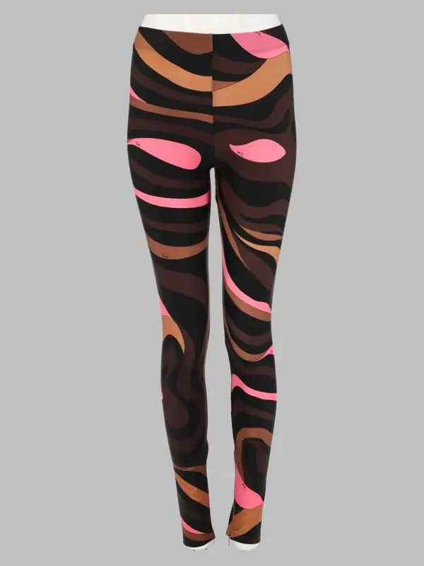 Emilio Pucci Inspired Sculpted Trousers With Stretch Fit - Brown