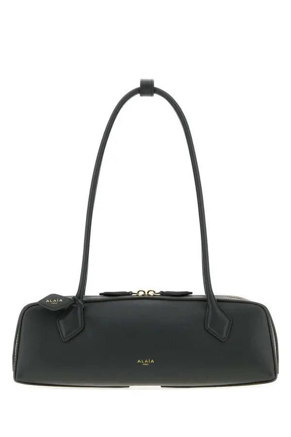 Alaïa Graphite Leather Medium Teckel Shoulder Handbag - Grey