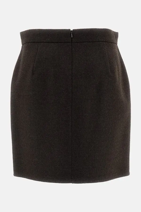 Max Mara Short Pure Felted Wool Skirt - Multicolor