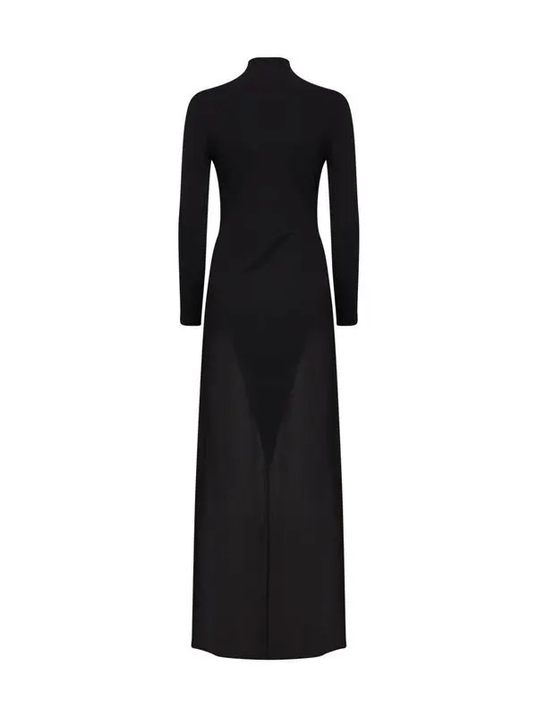 Alaïa Black Jersey Body Conscious Column Maxi Dress