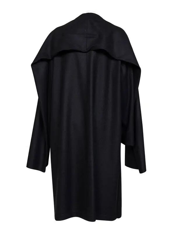 Harris Wharf London Black Virgin Wool Long Scarf Coat