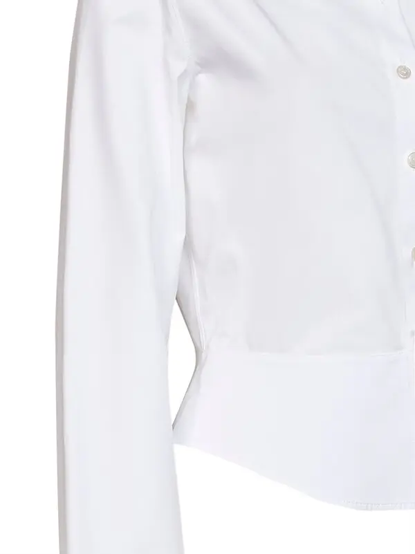 Alaïa White Cotton Poplin Peplum Shirt