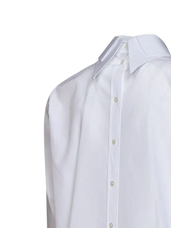 Dolce & Gabbana White Cotton Poplin Shirt With Double Collar