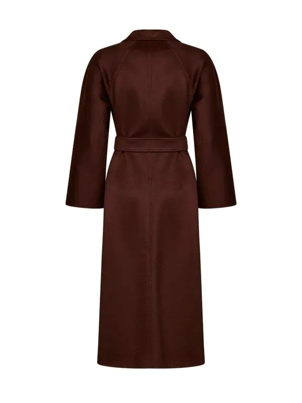 Max Mara Burgundy Ludmilla Icon Coat Belted Wrap Coat - Multicolor