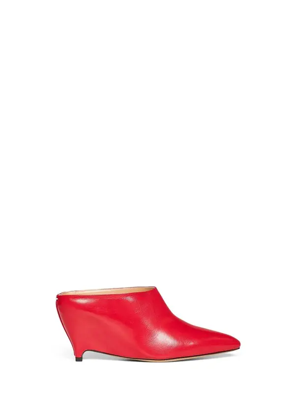 MAISON MARGIELA Red Leather Heel-less Mules - Multicolor