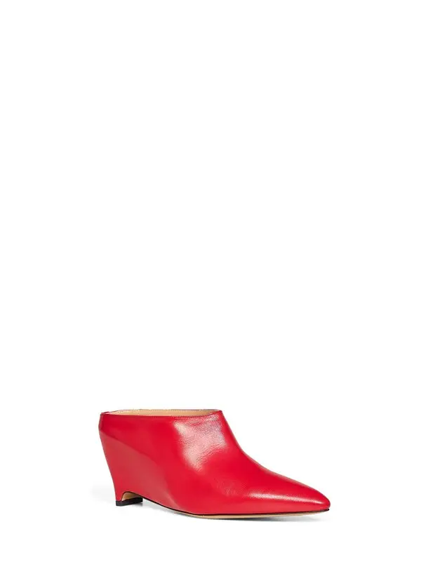 MAISON MARGIELA Red Leather Heel-less Mules