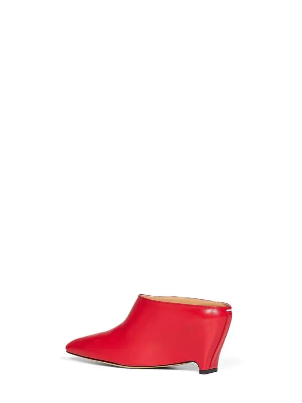 MAISON MARGIELA Red Leather Heel-less Mules