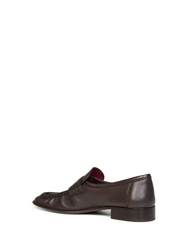Chloé Chocolate Brown Soft Lambskin Leather Letti Loafers