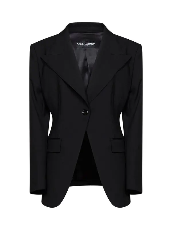 Dolce & Gabbana Black Stretch Wool And Silk Single-breasted Blazer