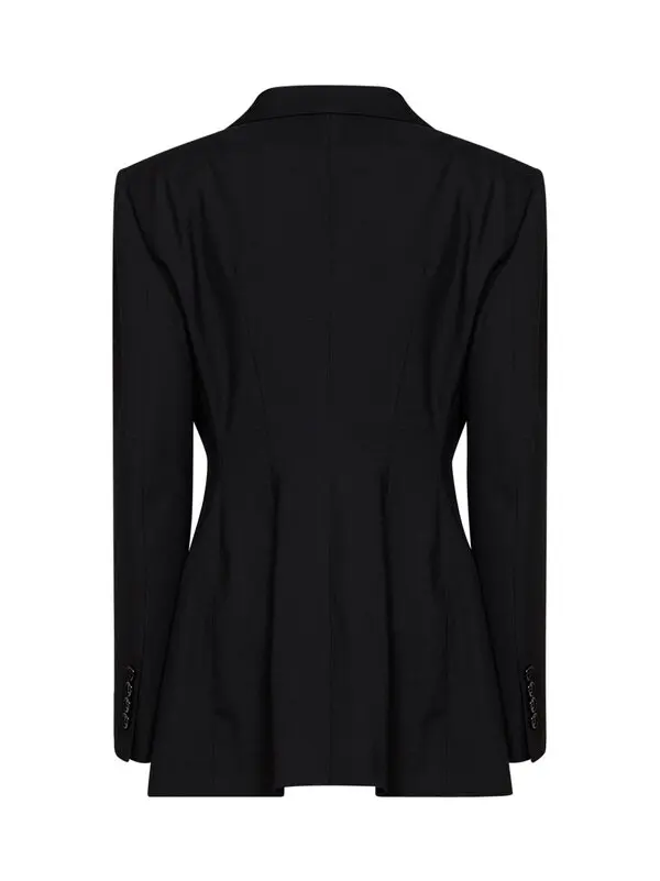 Dolce & Gabbana Black Stretch Wool And Silk Single-breasted Blazer