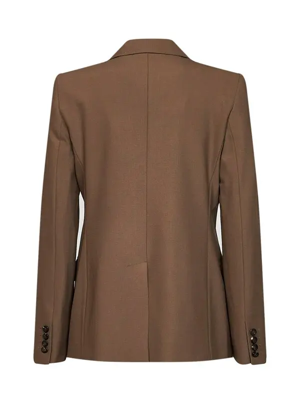 Max Mara Khaki Stretch Twill Mstgioiosa Double-breasted Blazer