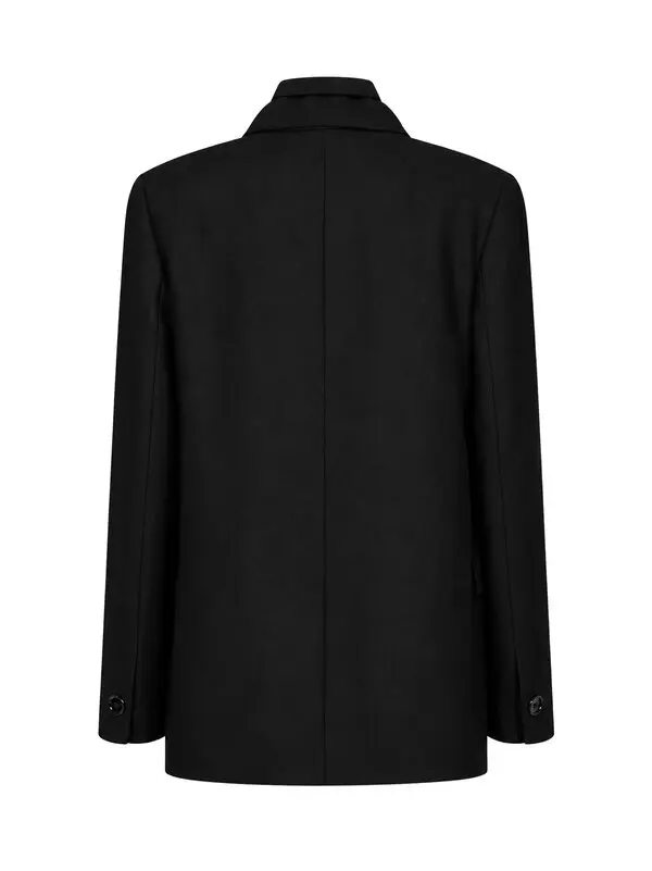 TOTEME Black Flannel Blazer With Scarf