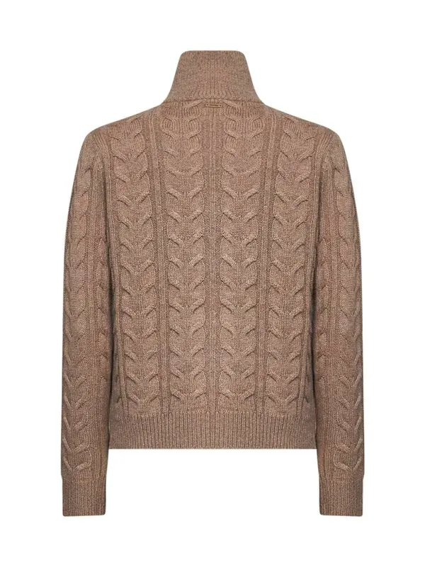 Max Mara Sand Mxmlibero Half-zip Sweater
