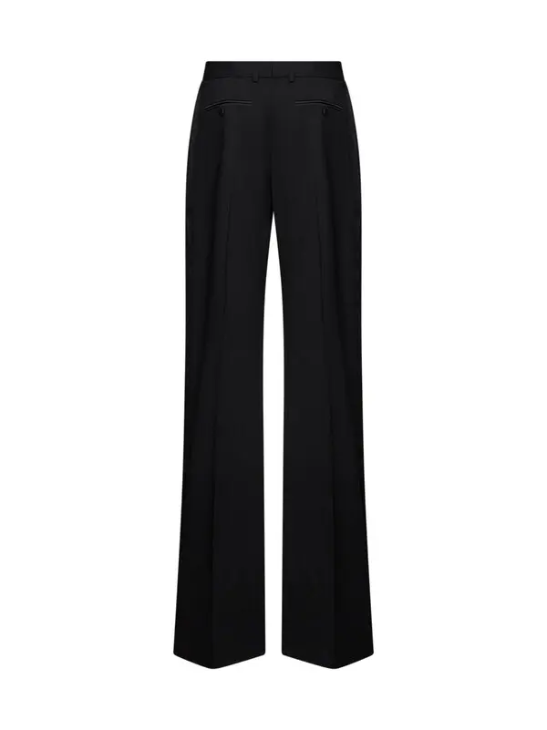 Dolce & Gabbana Black Bi-stretch Wool Straight Trousers