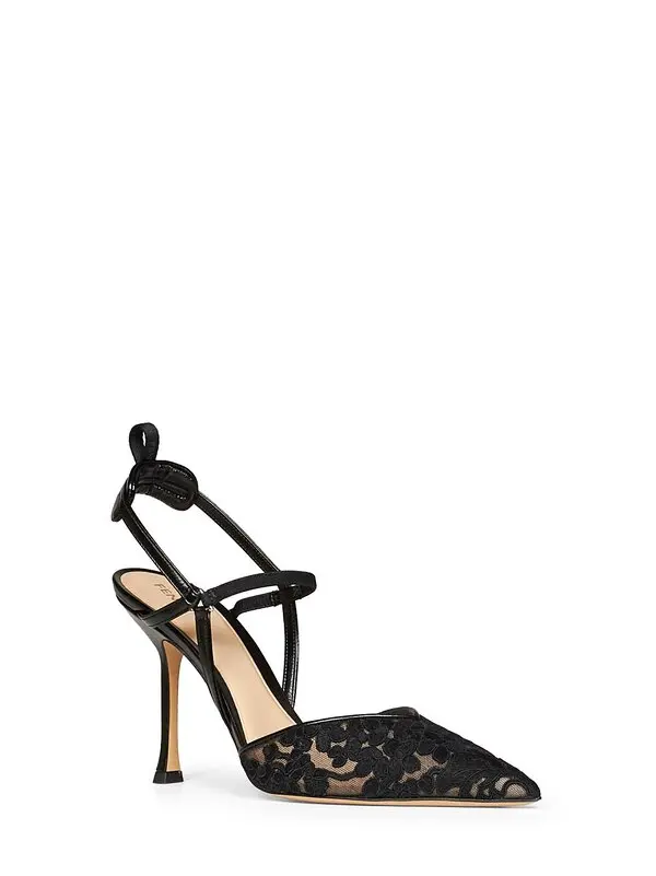 Fendi Black Tulle Very Colibrì High-heeled Slingback Pumps