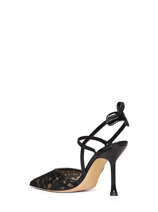 Fendi Black Tulle Very Colibrì High-heeled Slingback Pumps