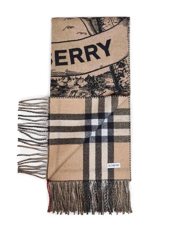 Burberry Archive Beige Gallant Knight Cashmere Scarf