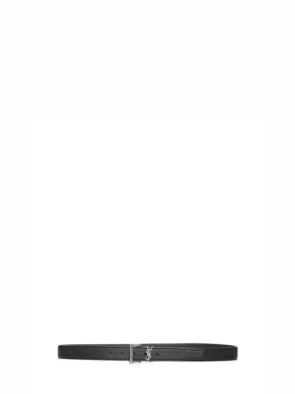Saint Laurent Black Lambskin Cassandre Belt