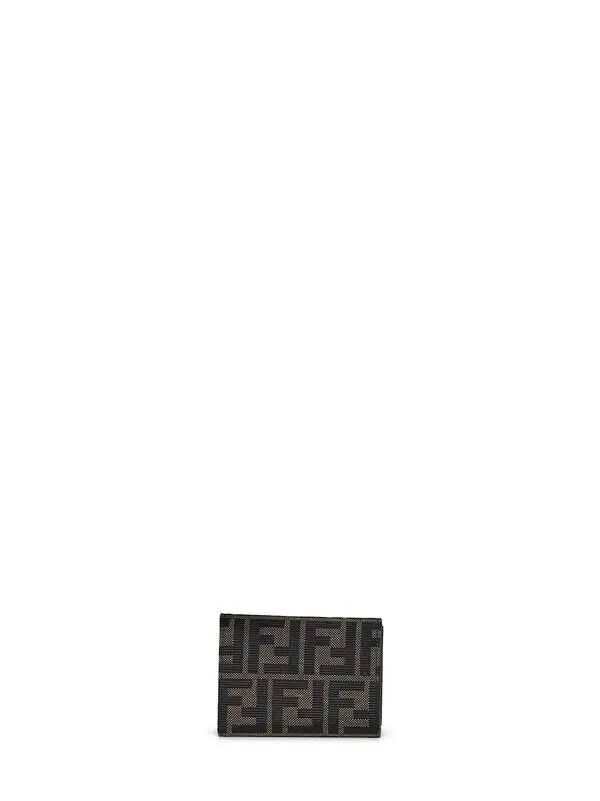 Fendi Brown Mini Trifold Tube Compact Wallet