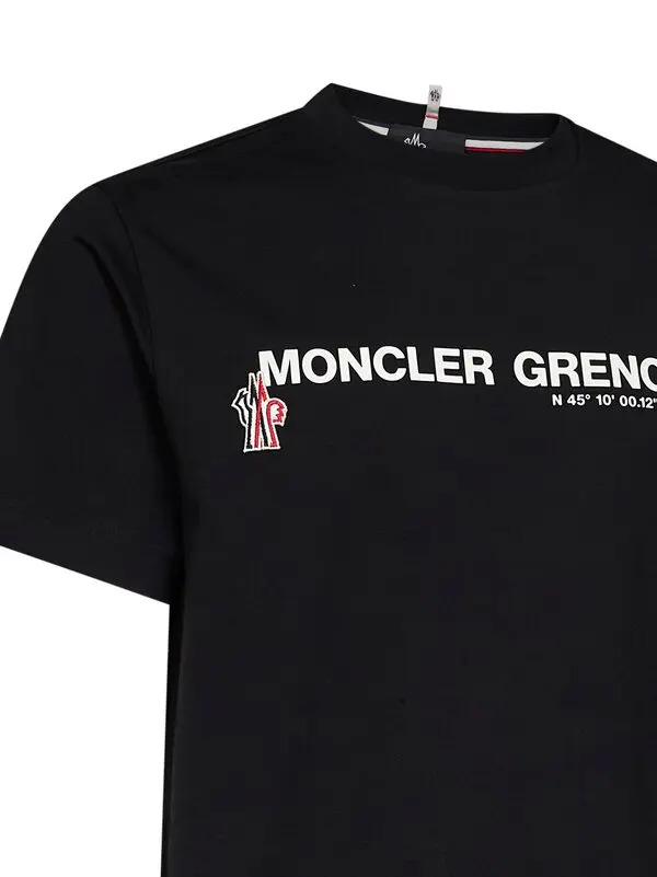 Moncler Black Stretch Cotton Jersey Logo T-shirt