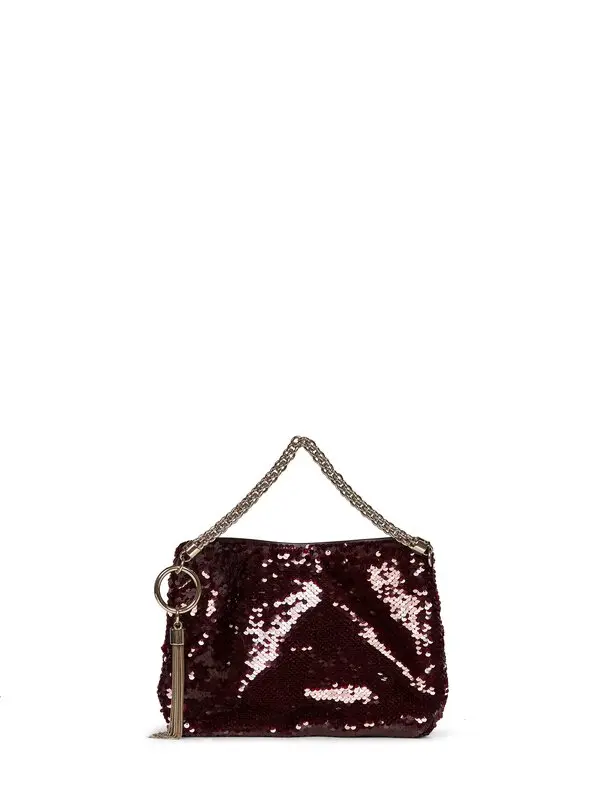 JIMMY CHOO Deep Merlot Callie Clutch Bag With Chain - Multicolor