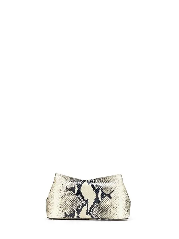 TOTEME Black And Ecru T-lock Clutch With Shoulder Strap
