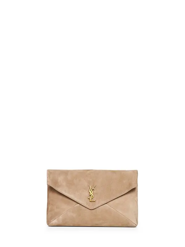 Saint Laurent Light Cumin Large Cassandre Envelope Clutch - Multicolor