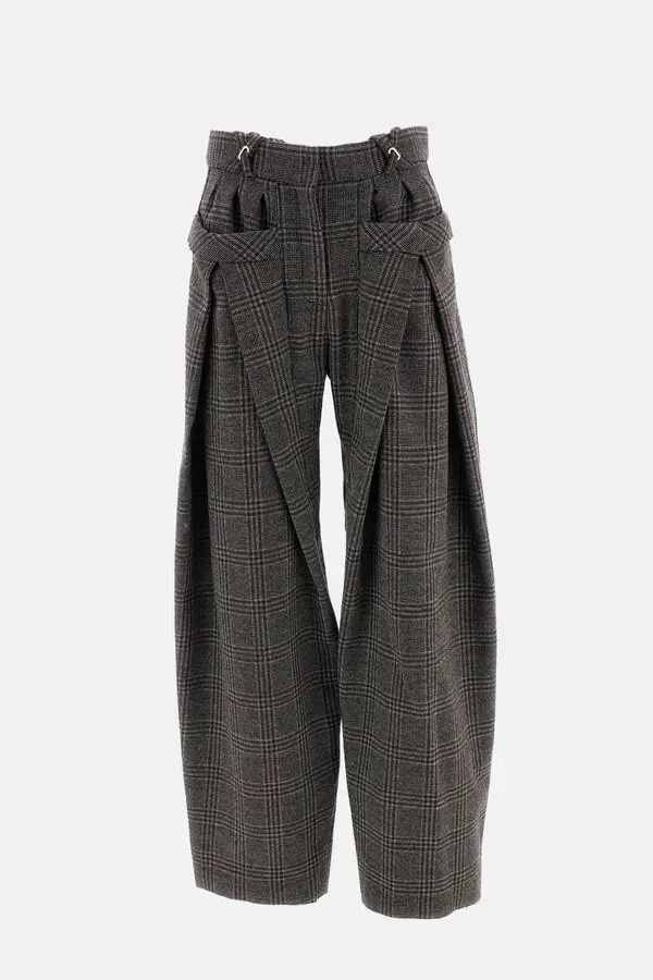 Rabanne Tartan Tailored Wide Leg Trousers - Multicolor