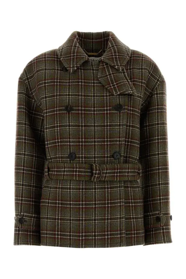 Chloé Embroidered Wool Blend Coat - Multicolor