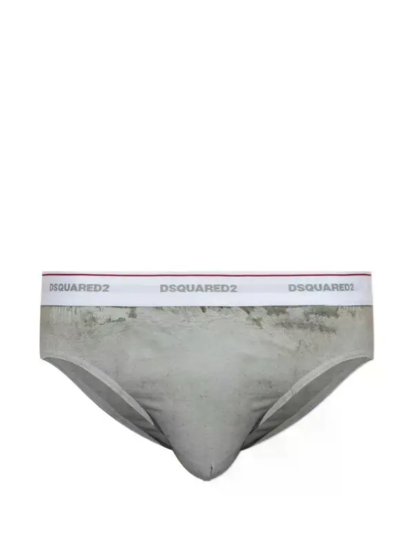 Dsquared2 Graphic-print Logo-waistband Briefs - Grey