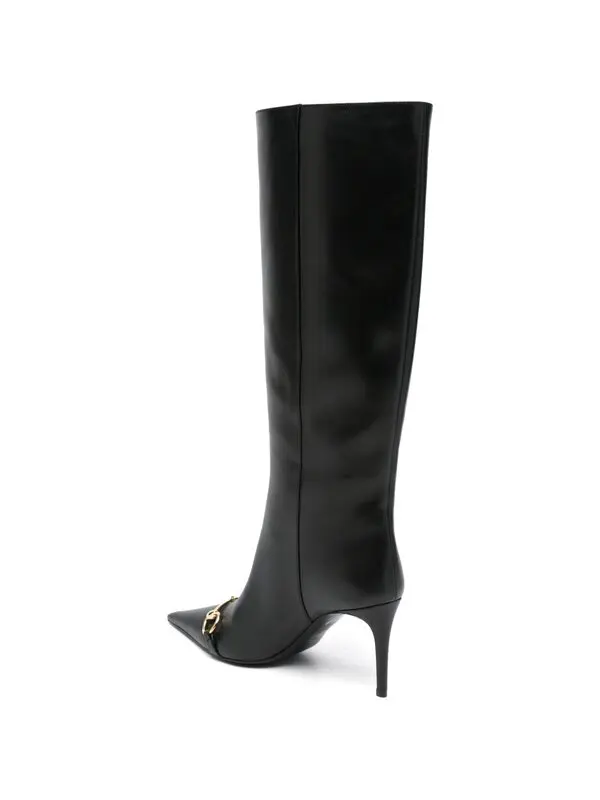 Gucci Leather Heel Boots