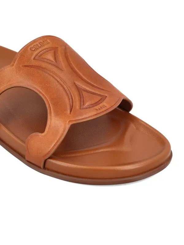 Celine Triomphe Leather Slides