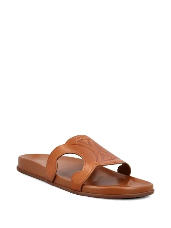 Celine Triomphe Leather Slides