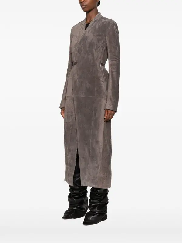 Rick Owens Leather Long Coat - Multicolor