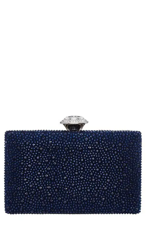 Nina Melanie Crystal Clutch - Navy