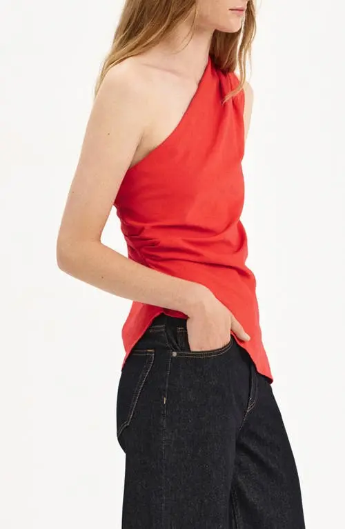 Mango Asymmetrical Draped One-shoulder Top