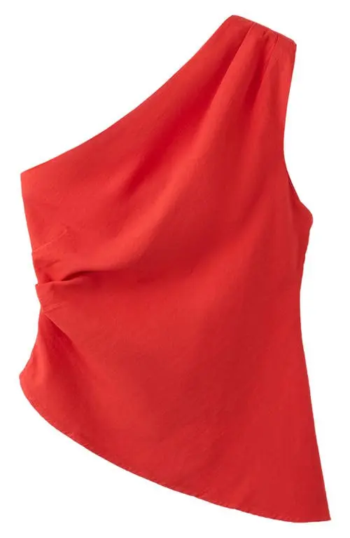 Mango Asymmetrical Draped One-shoulder Top