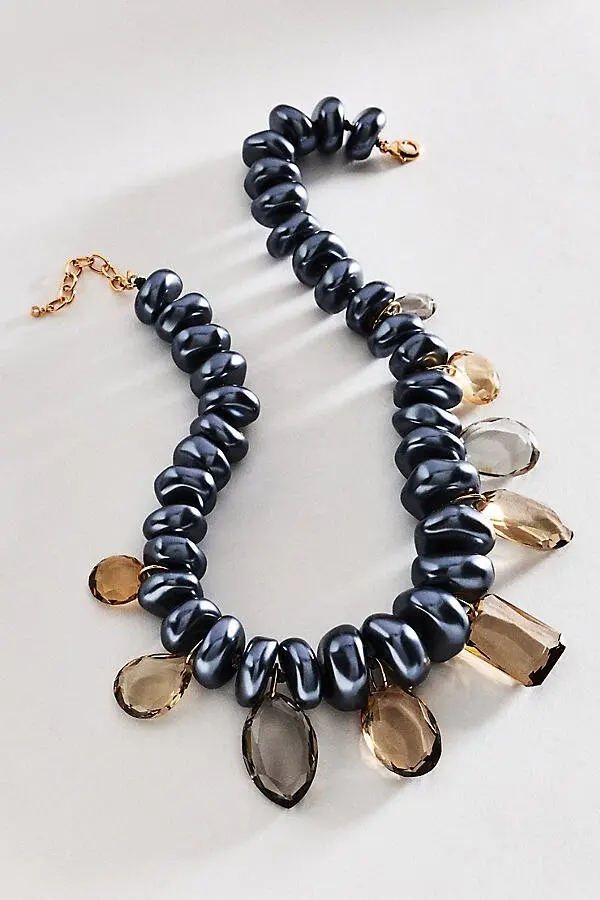 Anthropologie Floatg Necklace - Brown Pattern