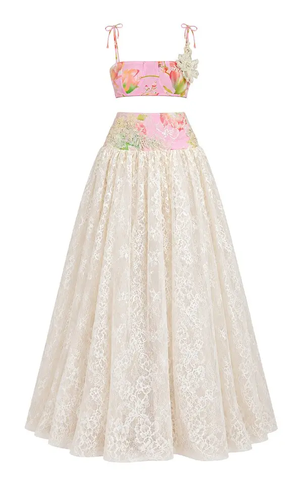 SALMA OSMAN Embellished Lace And Organza Set