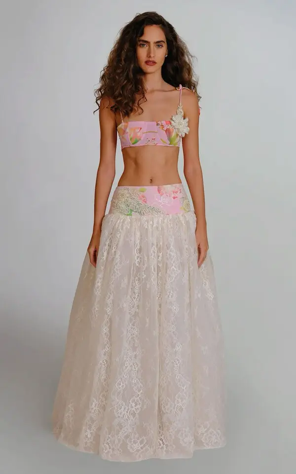 SALMA OSMAN Embellished Lace And Organza Set