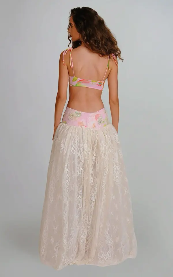 SALMA OSMAN Embellished Lace And Organza Set