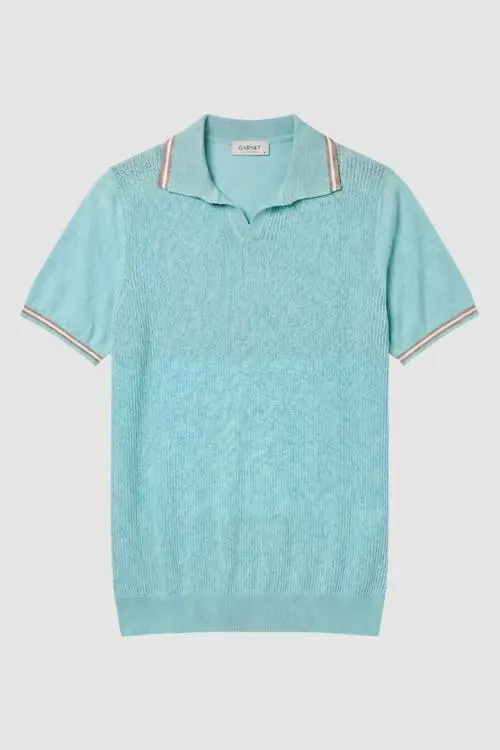 GARNET Classic-fit Modal Polo Shirt - Aqua