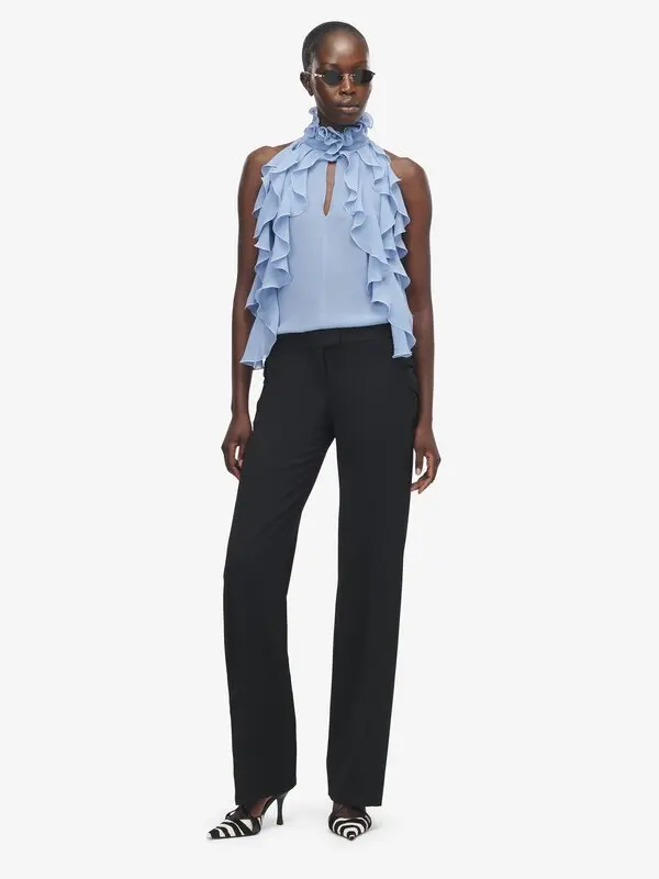 Alexander McQueen Ribbon Frogging Tailored Trousers