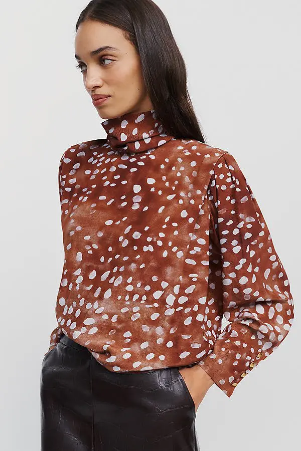 Hunter Bell Ellerie High Mock Neck Blouse