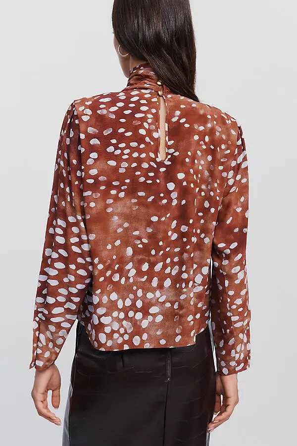 Hunter Bell Ellerie High Mock Neck Blouse