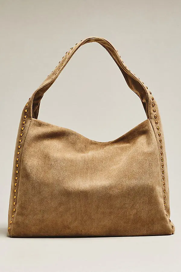 SHIRALEAH Lennon Faux Suede Hobo Bag - Beige