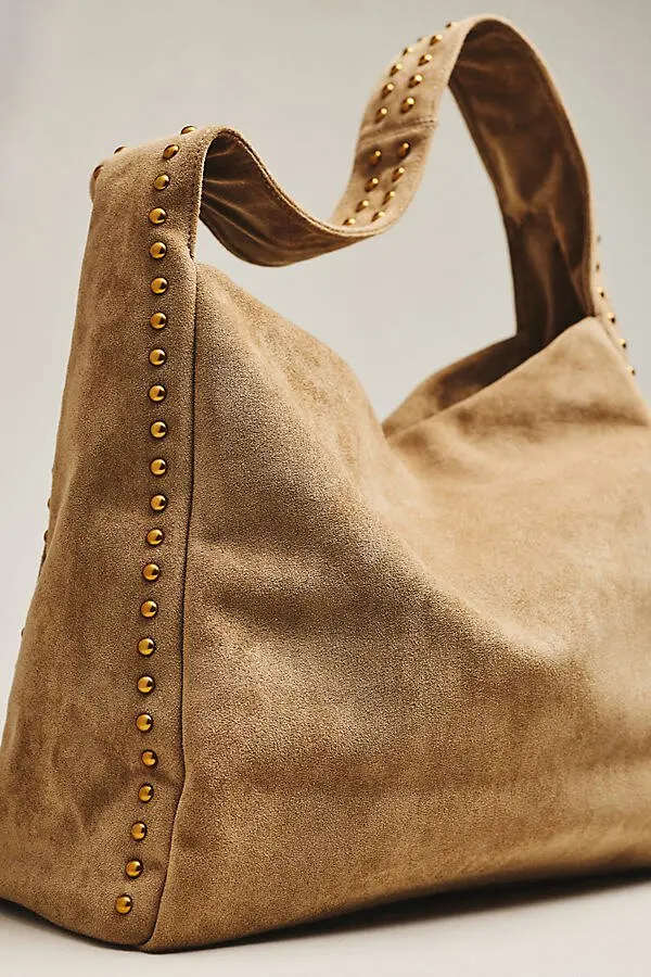 SHIRALEAH Lennon Faux Suede Hobo Bag - Beige